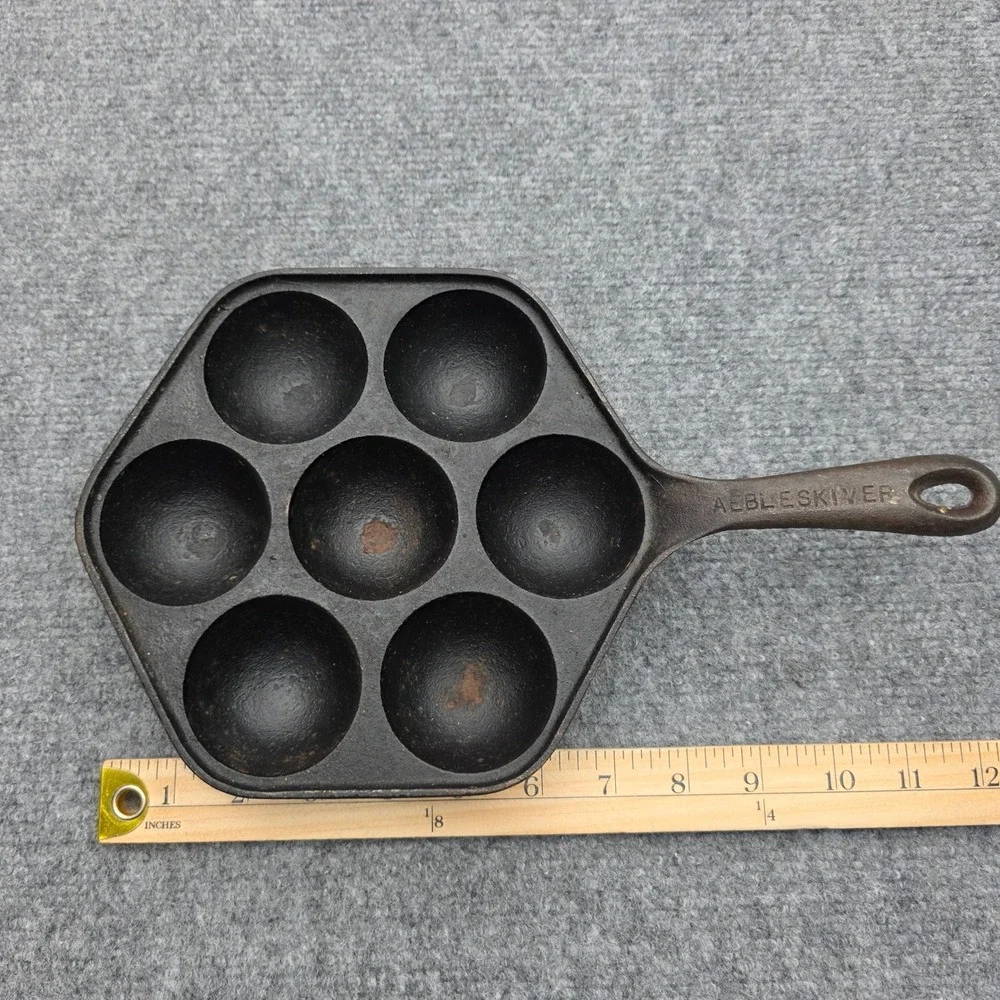 Unbranded | Kitchen | Vintage Cast Iron Aebleskiver Pan 7 Hole Hexagon ...